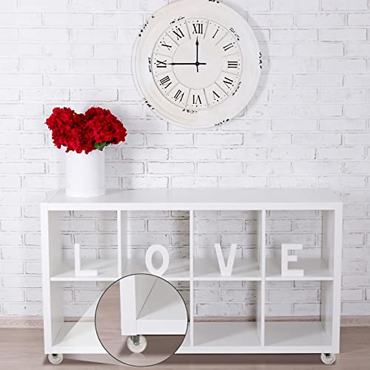 8 Pcs Swivel Caster Wheels for Furniture 2 Inch Clear Swivel Wheels Heavy Duty PU Casters Cabinet Wheels with 360 Degree Furniture Wheels Top Plate, 16 Screws and 1 Screwdrivers for Table Bench Office