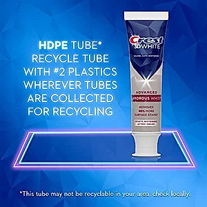 Crest 3D White Advanced Glamorous White Teeth Whitening Toothpaste, 3.8 oz, Pack of 3