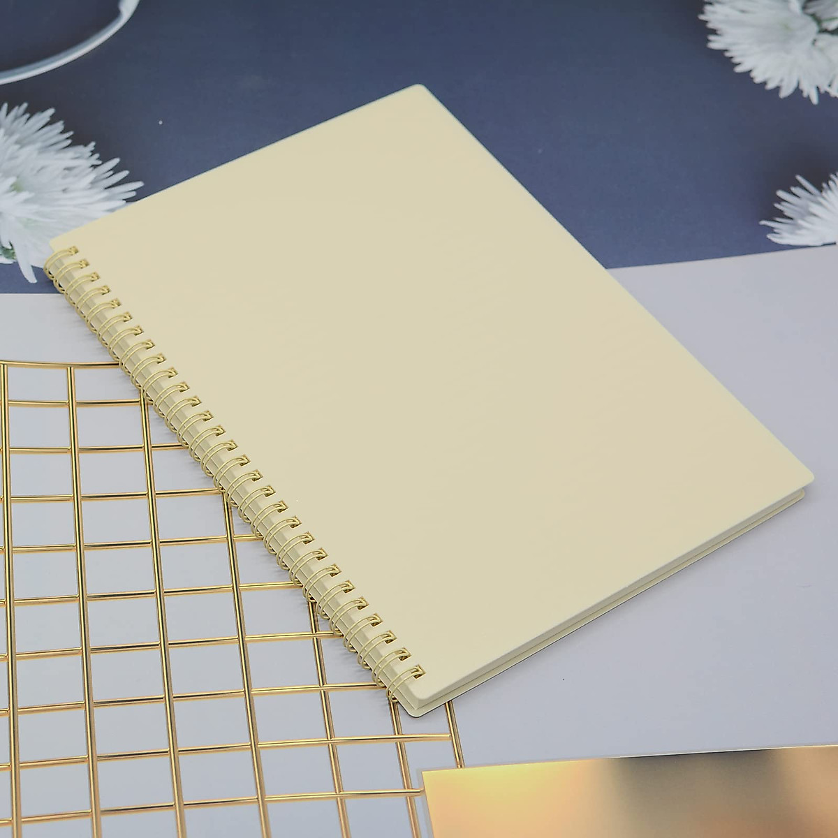 Yansanido Spiral Notebook, 4 Pcs 10.5 Inch x 7.45 Inch B5 Thick Plastic Hardcover 7mm College Ruled 4 Color 80 Sheets -160 Pages Journals for Study, Work, Travel and Notes (B5, 4 Pcs Light Color)