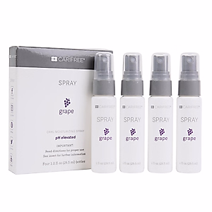 CariFree Oral Spray, Grape Flavored, Xylitol for Moisturization, Neutralizes pH, Fluoride-Free, Freshen Breath, Recommended by Dentists, Made in The U.S.A. 4 Bottles (1 fl. oz. Each)