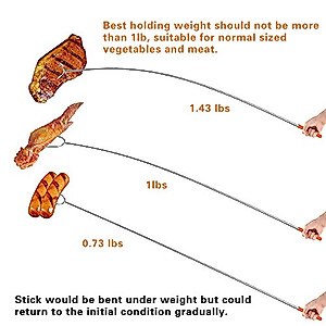 Briout Marshmallow Roasting Sticks 10 Pack Extra Long 45’’ Stainless Telescoping Hot Dog Smores Skewers Kids Safe Barbecue Forks for Campfire, Bonfire and Grill