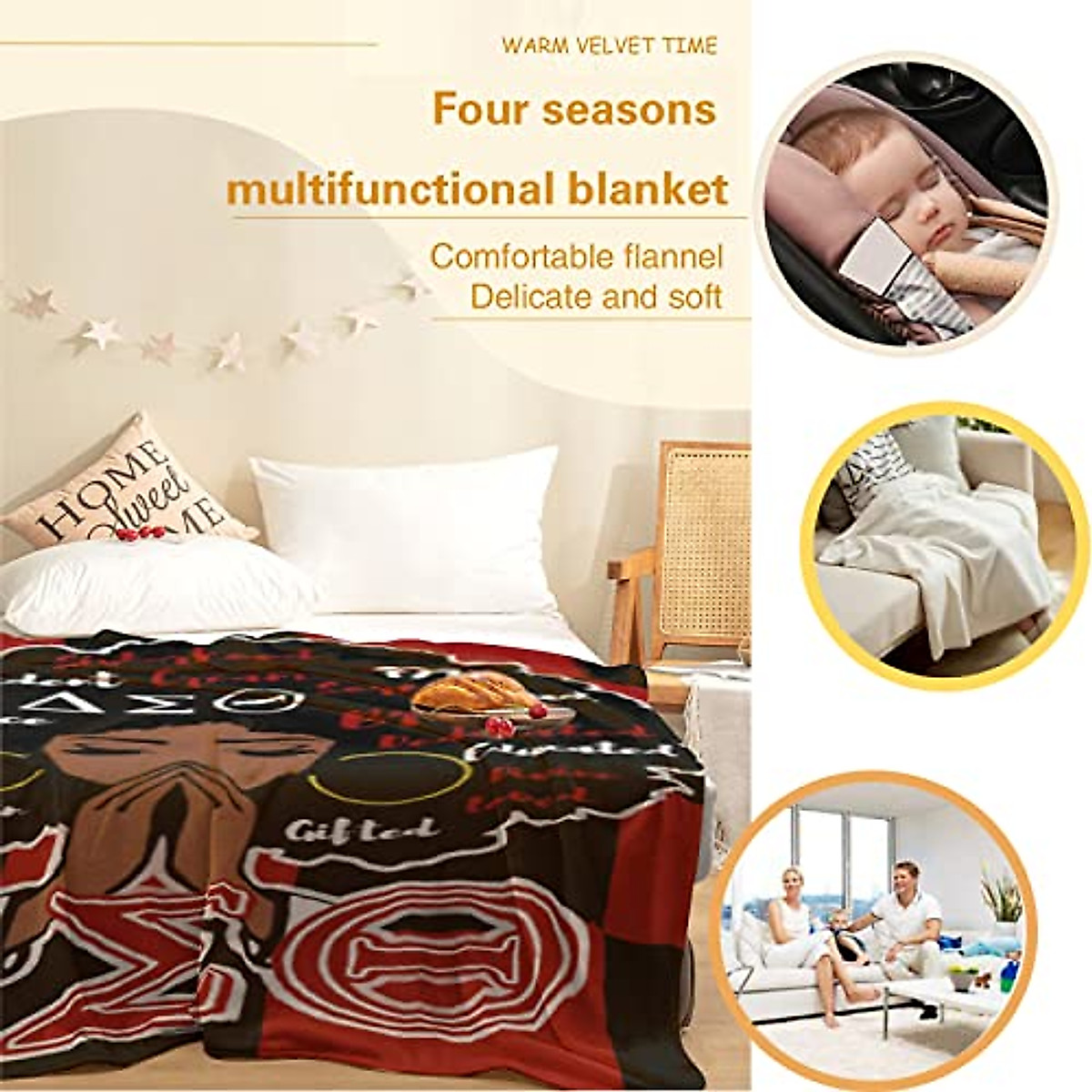 Cartoon Blankets Winter Warm Soft Blanket Throw for Bedroom Sofa Chair Lightweight Home Decor Travel Blanket 40*50inch（127CM*102CM）