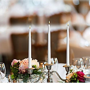 CandleNScent Taper Candles | Tapered Candlesticks - Dripless 12 Inch Unscented | White | 4 Pack