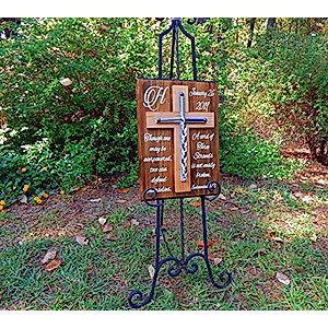 A cord of Three Strands, Wood Cross, Braids Sign, Rustic Wedding Ideas, Wall Decor 20 T X 14 W