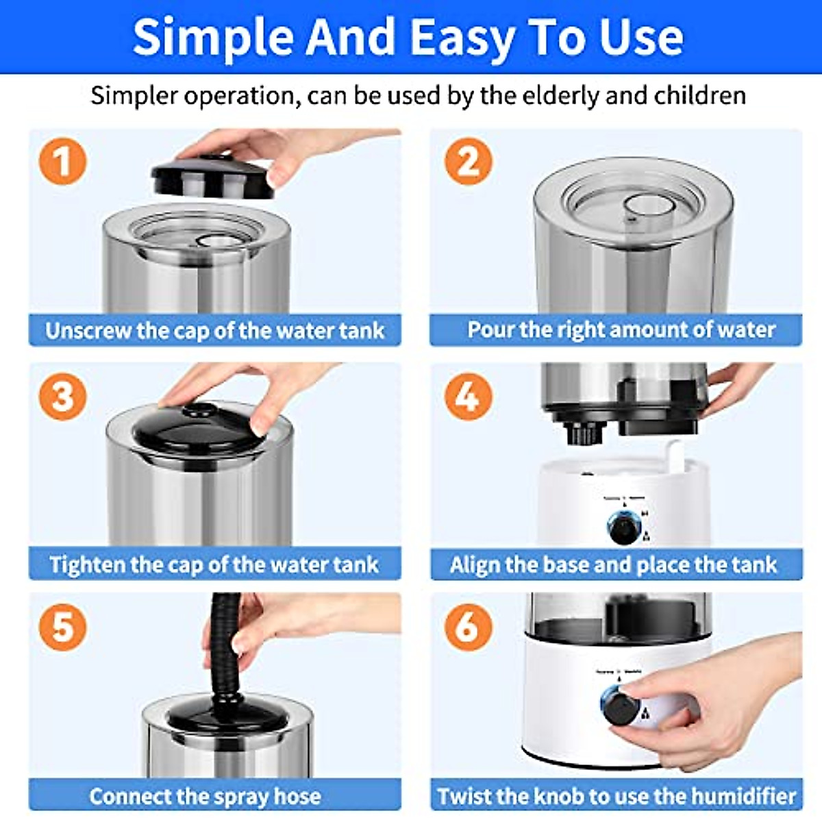 Reptile Humidifier 4L Adjustable Fog Volume Mister Fogger with Extension Tube/Hose Tank Fogger for Reptiles/Amphibians/Herps