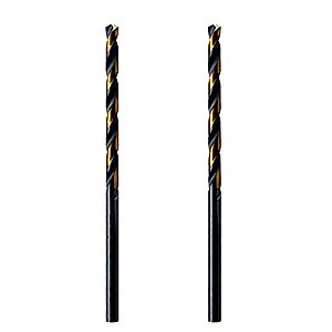 MAXTOOL 1/32" 2pcs Identical Jobber Length Drills HSS M2 Twist Drill Bits Fully Ground Black & Bronze Straight Shank Drills; JBF02H10R02P2