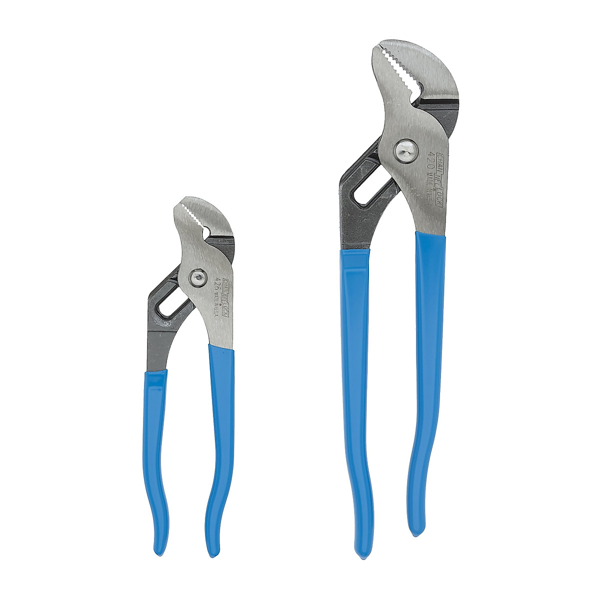 Channellock 2 Piece Tongue and Groove Pliers Set - 9.5-Inch, 6.5-Inch | Straight Jaw Groove Joint Pliers | Laser Heat-Treated 90° Teeth| Forged from High Carbon Steel | Patented Reinforcing Edge Minimizes Stress Breakage | Made in USA