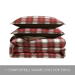 Eddie Bauer - King Comforter Set, Reversible Alt Down Bedding with Matching Shams, Home Decor for Colder Months (Navigation Red, King)