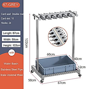 Utility Rack for Mops And Brooms,Cleaning Supplies Organizer,Cleaning Cart,Movable Commercial Mop Broom Holder,Housekeeping Cart, with Universal wheel,Garage,Home,House,Hotel Organization Must Haves (