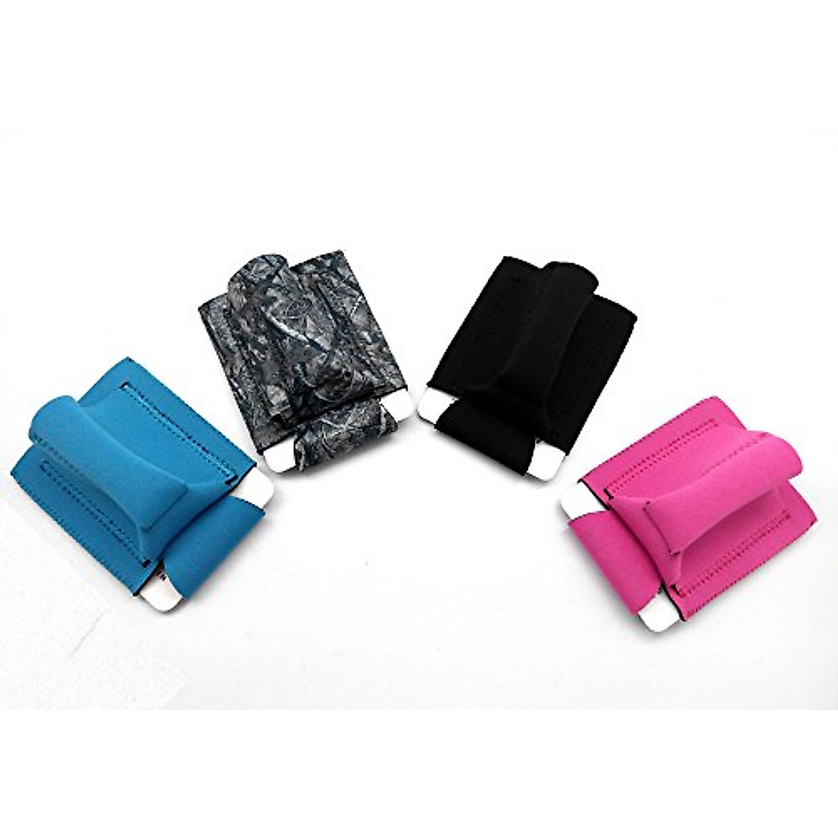 Beer Can Chuggie With Two Pockets, Holds Phone, Keys and Accessories, 3mm Thick Neoprene (Assorted, 4 Pack)