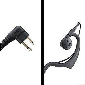 4X HQRP 2-Pin External Ear Loop Headset w/PTT Microphone Compatible with Motorola RDV-5100, RDV-2020, RDU-2020, RDU-2080, RDU-2080D, RDV-2080DD, RDU-4100, RDU-4160, RDU-4160D, RDV-2080D, RDV-5100