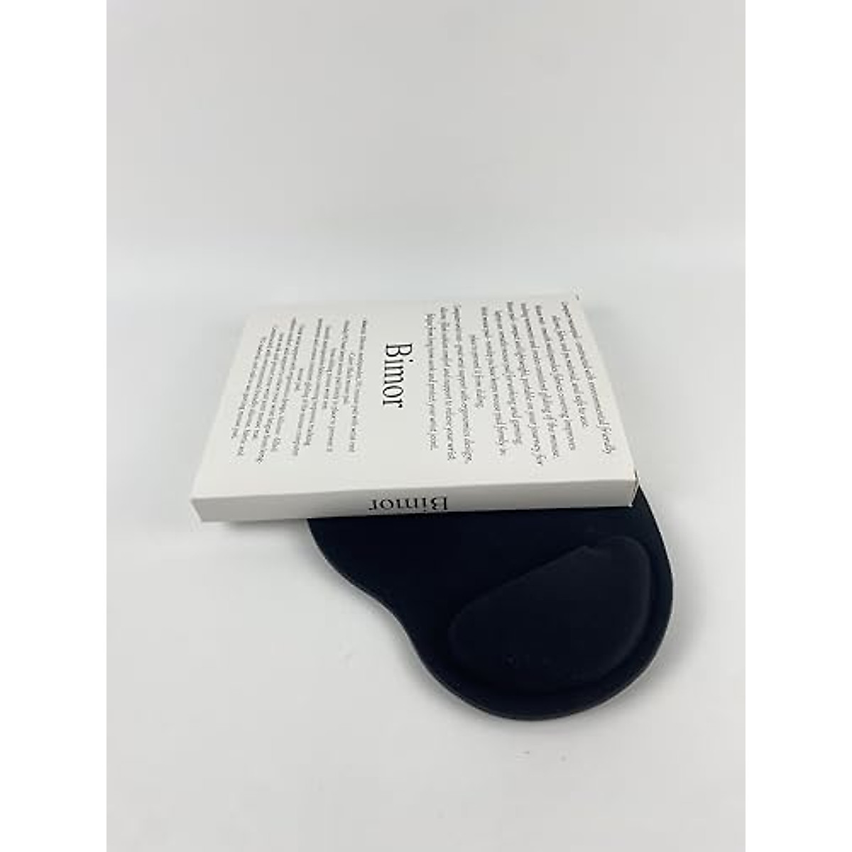 Bimor Mousepads Mouse Pad with Wrist Rest Support, Gel Mouse Pads with Non-Slip PU Base, Pain Relief Memory Foam Mousepad for Laptop PC, Cute Office Supplies Desk Accessories Jet Black