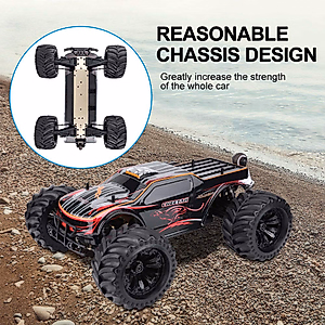 JLB Racing Cheetah 1:10 Scale RC Car Truck, 80+ KM/H High Speed RTR RC Truck, 2.4GHZ Radio Controlled Electric RC Car, 4WD 4x4 Off Road Monster Truck for Adults, IPX7 Waterproof Racing Vehicle Truck