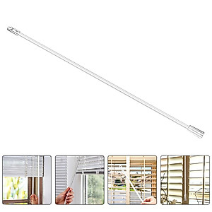 Blinds Stick Hook 24inch Transparent Fiberglass Blind Wand, Long Vertical Blinds Replacement Parts Blinds Stick with Hook and Handle Blind Tilt Wand
