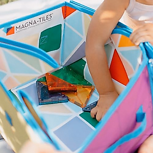 MAGNA-TILES Storage Bin Bundle 84-Piece Magnetic Construction Set, The ORIGINAL Magnetic Building Brand