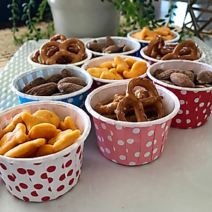 Bulk Candy Nut Mini Baking Cups - Blue White Dot - 100 Pack