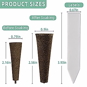 100 Pack Grow Sponges, Replacement Root Growth Sponges Seed Pods Compatible with AeroGarden, Seedling Starter Sponges Kit for Hydroponic Indoor Garden System, Growing Medium with 20pcs Plant Labels