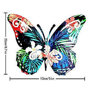 Ygreenparty 4 Pieces Metal Butterfly Wall Art Decor Colorful Butterfly Hanging Wall Sculpture Garden Wall Decor for Bedroom Living Room Office Indoor Outdoor Boho Decor
