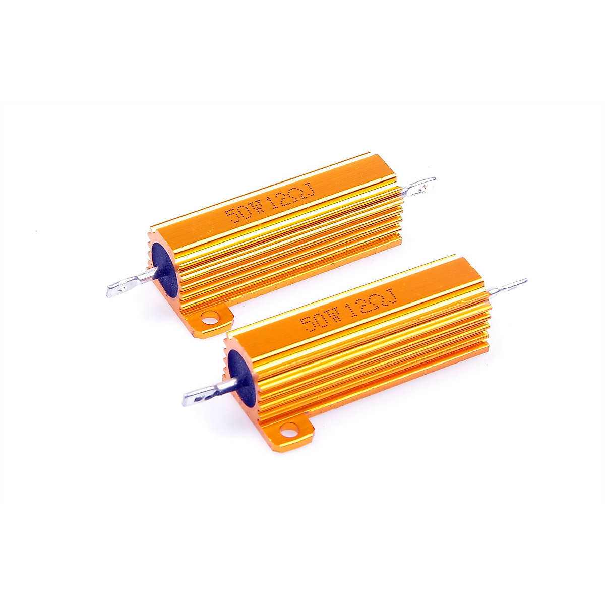 LM YN 50 Watt 12 Ohm 5% Wirewound Resistor Electronic Aluminium Shell Resistors Gold (Pack of 2)
