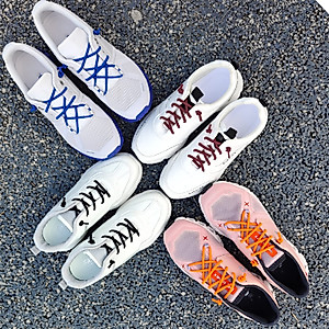 NDTEZUGT 3 Pairs Elastic Shoe Laces Replacement Laces for Running Shoes,Stretch Oval Shoe Strings Replacement Shoestrings for Sneakers,No Tie Shoe Laces for Kids and Adults (Black*2+White*1)