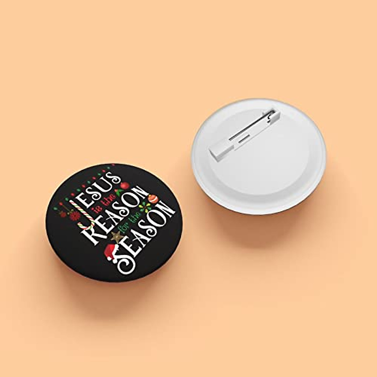 Christian Jesus is The Reason for The Season Pins Funny Christmas Stocking Stuffer Gifts Button Pins Buttons Badges Pins