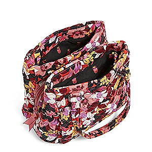 Vera Bradley Women's Cotton Mini Multi-compartment Crossbody Purse, Rosa Floral - Recycled Cotton, One Size