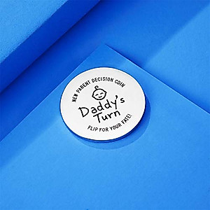 CJ&M Fun New Parents Decision Coin, Engraved Wooden Fun Coin for Decision Making, New Baby Gift