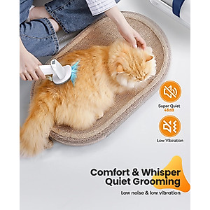 oneisall Cat Vacuum Brush for Shedding Grooming, Low-Noise Pet Grooming Vacuum for Cats Long Short Haired, Cat Grooming Brush for Loose Fur and Undercoat, Pet Hair Removal Between Seasons