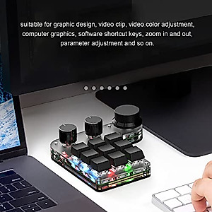 FOTABPYTI Custom Mini Keyboard Mini Gaming Keyboard Switches Interchangeable 3 Buttons 1200mAh Programmable for PC (Black)