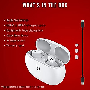 Beats Studio Buds - True Wireless Noise Cancelling Earbuds - Compatible with Apple & Android, Built-in Microphone, IPX4 Rating, Sweat Resistant Earphones, Class 1 Bluetooth Headphones - White