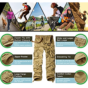 TRGPSG Women's Casual Combat Cargo Pants, Cotton Outdoor Camouflage Military Multi Pockets Work Pants 10