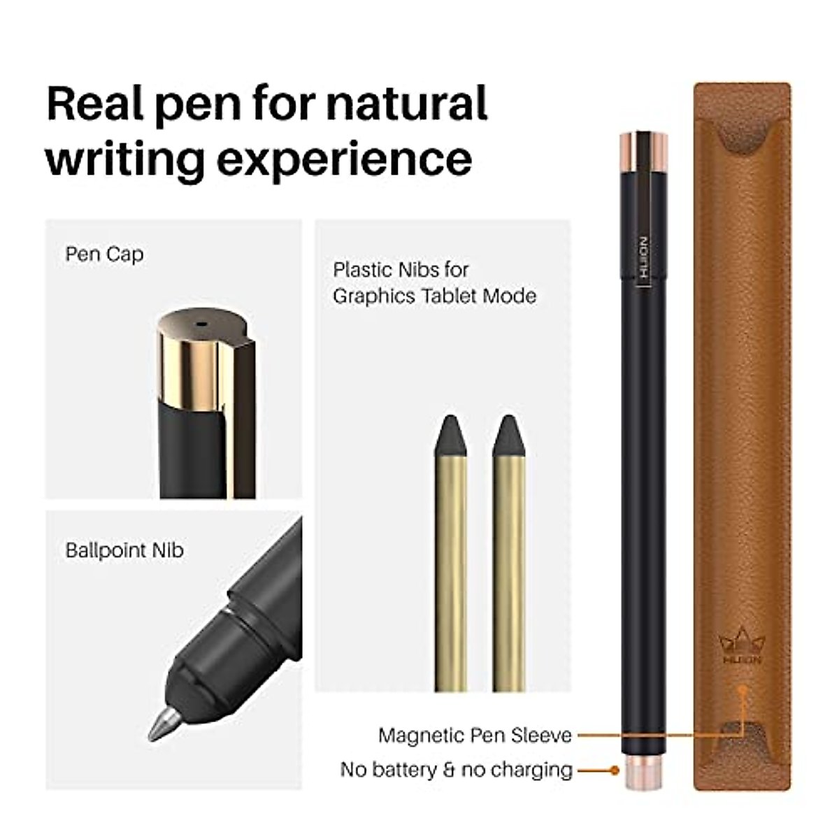 HUION Note 2-in-1 Digital Notebook Drawing Tablet With Battery-free Pen, Bluetooth Wireless Paper Tablet Electronic Writing Pad for Note-taking, Digital Art & Meeting, Refillable A5 Notepad, 9.5x7inch