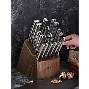Cangshan N1 Series 1024784 German Steel Forged 17-Piece Knife Block Set, Walnut