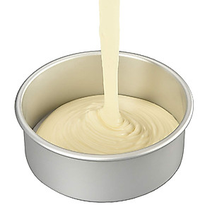 Tosnail 2 Pack 8-Inch Aluminum Round Cake Pan with Removable Bottom