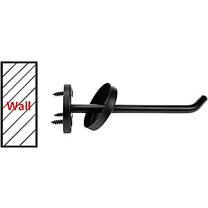FUIEJIOEI Black Stainless Steel Long Nose Single Heavy Duty Long Coat Hook 4PCS (4.7"/120mm)