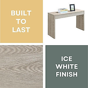 Convenience Concepts Northfield Hall Console Desk Table, Ice White