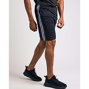 Real Essentials Mens Mesh Shorts Active Wear Athletic Short Men Basketball Pockets Workout Gym Soccer Running Summer Fitness Quick Dry Casual Clothes Sport Training Hiking, Set 8, XXL, Pack of 5