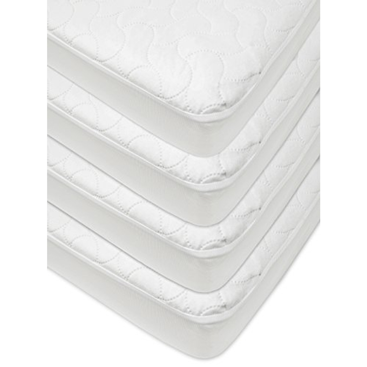 American Baby Company 4 Pack Waterproof Fitted Crib and Toddler Protective Mattress Pad Cover, White, for Boys and Girls