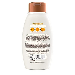 Aveeno Apple Cider Vinegar Sulfate-Free Shampoo for Balance & High Shine, Daily Clarifying & Soothing Scalp Shampoo for Oily or Dull Hair, Paraben & Dye-Free, 12 Fl Oz
