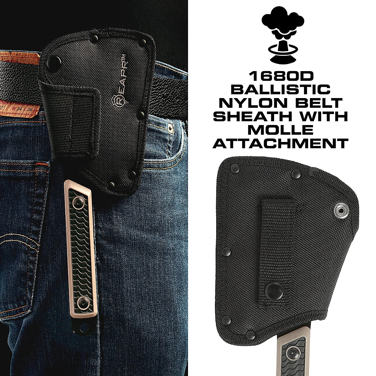 Reapr 11016 Versa Cleavr, Cleaver Knife for Meat Cutting, Vegetable Cleaver Knife, Tactical Hatchet, Survival Knife With Sheath, Camping Machete