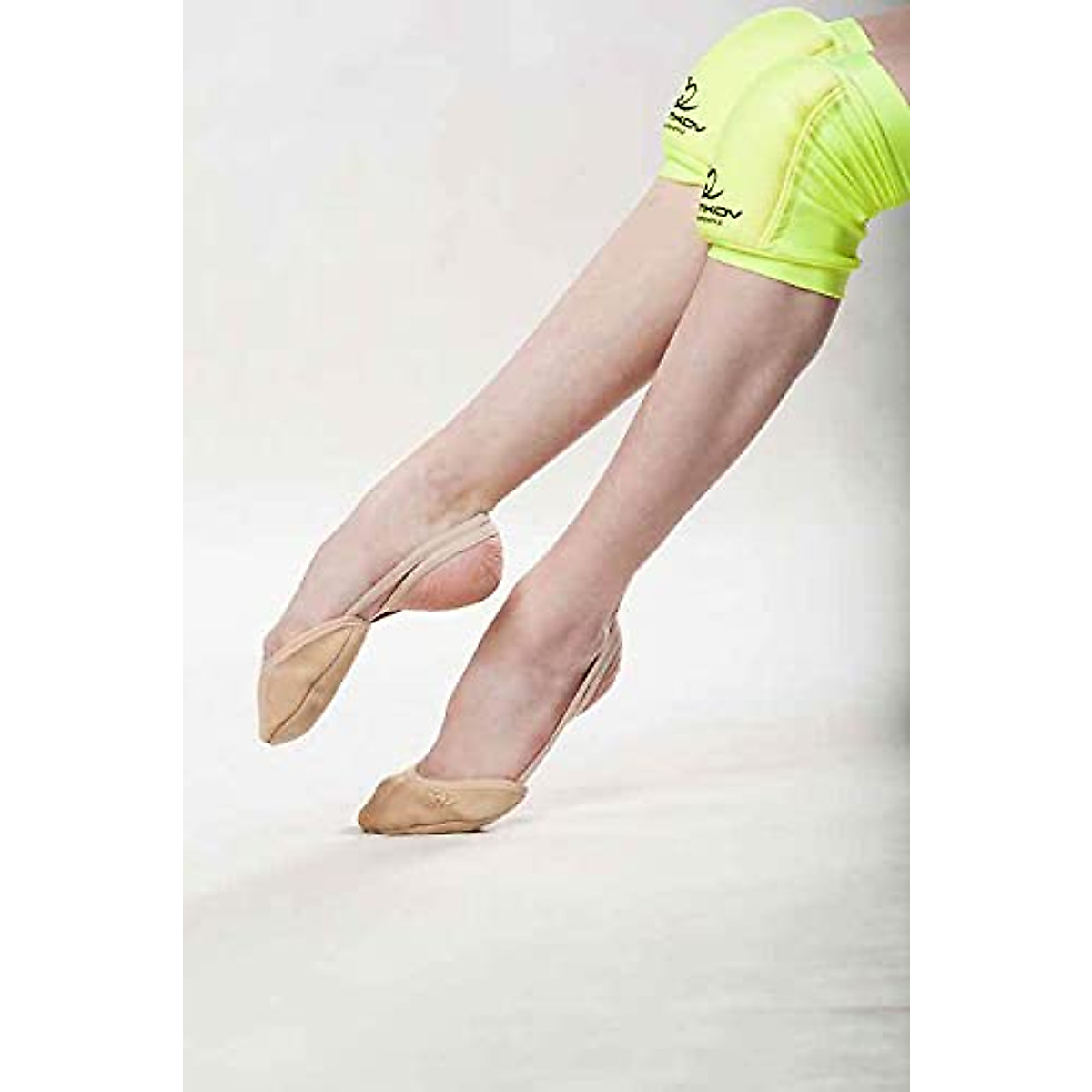 Brilliant Half Toe Shoes for Rhythmic Gymnastics, Ballet, & Dance - Hand Made in Belarus (Medium) Beige