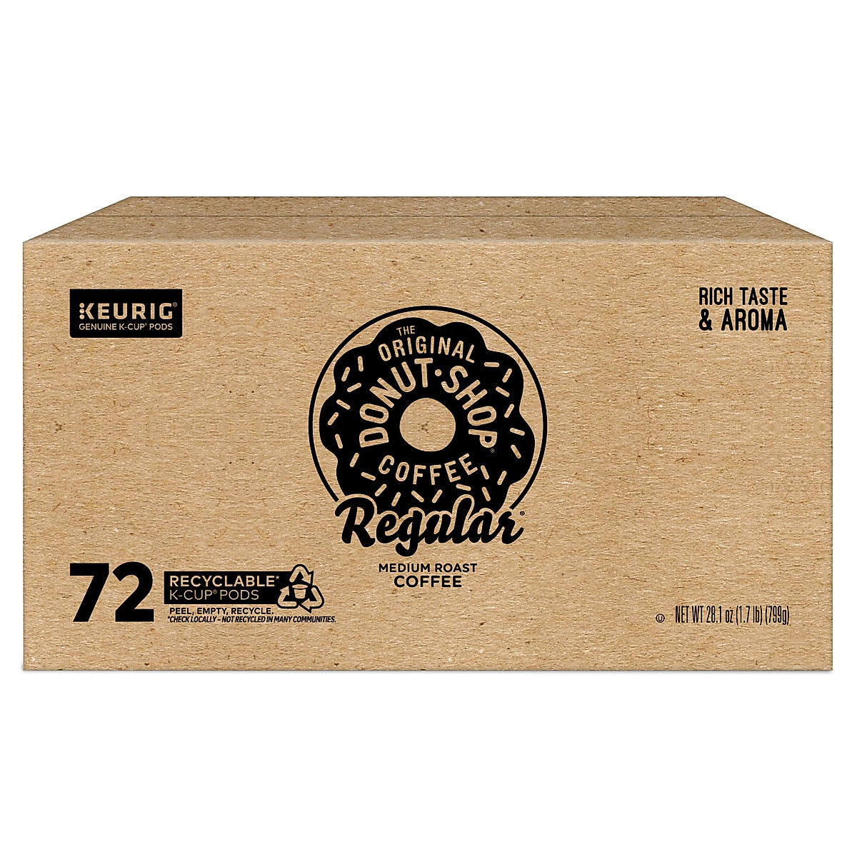 The Original Donut Shop Keurig Single-Serve K-Cup Pods, Regular Medium Roast Coffee, 72 Count