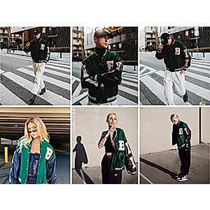 Aelfric Eden Mens Patchwork Baseball Jackets Varsity Retro Casual Sweatshirt Unisex Sport Streetwear Coats Outwear Tops