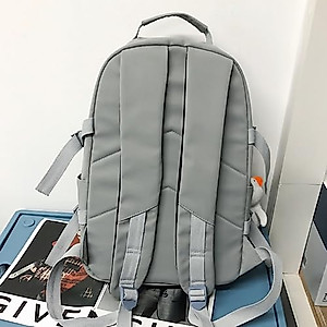 DUNBRI Fashion Men Backpack Waterproof Nylon Rucksack Bag Kawaii Women Bag High Capacity Travel Bag Side Pockets (Blue)