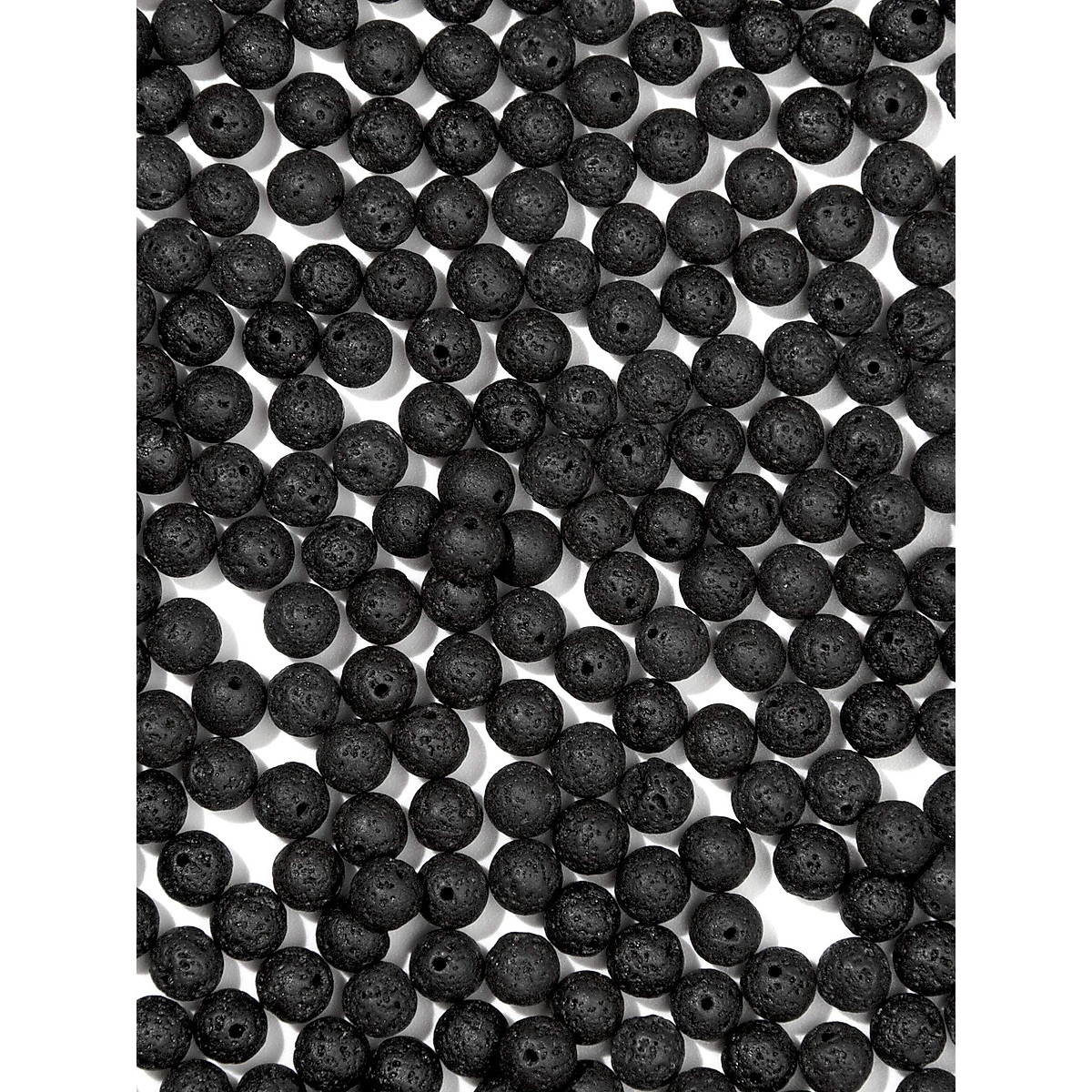 Cousin DIY Natural Black Lava Stone Loose Round 8mm Aromatherapy Beads for Essential Oils and DIY Jewelry Making