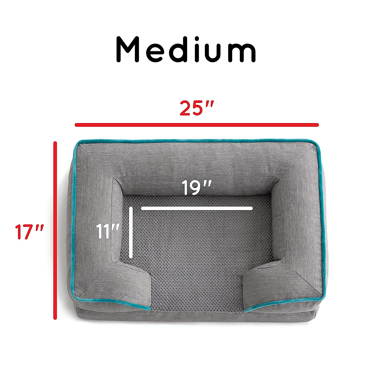 Brindle Orthopedic Dog Bed for Medium Dogs - Waterproof Dog Sofa Bed Medium, Supportive Memory Foam Pet Couch Bed with Removable Washable Cover, Water Resistant Cover, Nonskid Bottom, Dove Gray