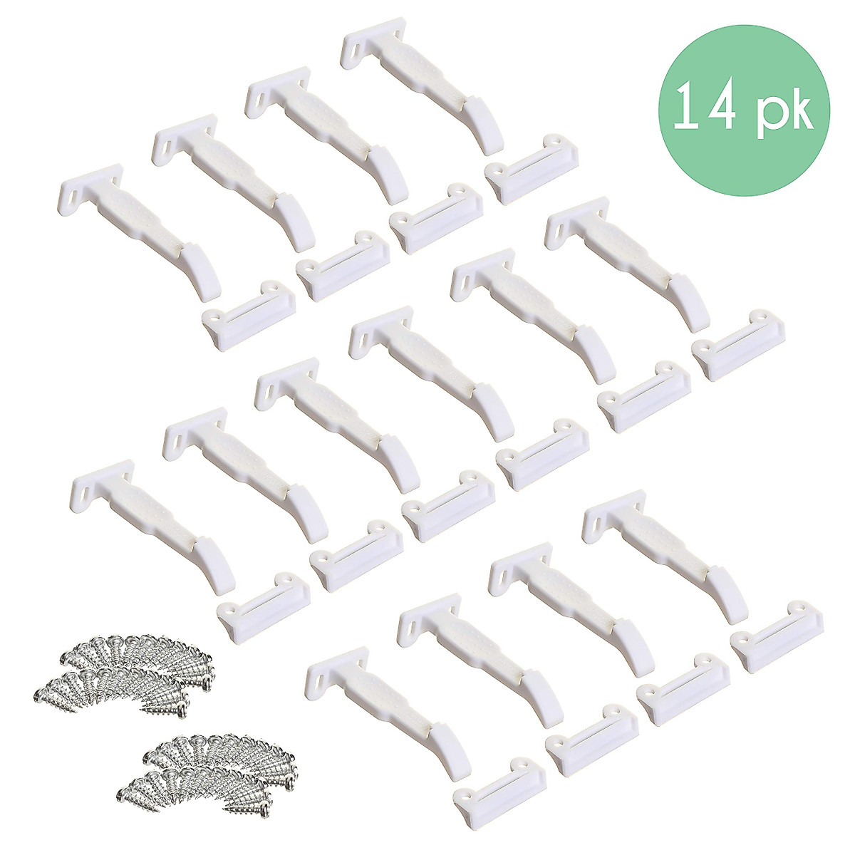 Little Chicks Baby Safety Cabinet and Drawer Locks -14 Pack of Latches - Model CK034