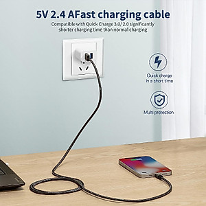 SUPVOL Charger [MFi Certified] 5FT USB A Charging Cable Nylon Braided High Speed Data Sync Transfer Cord