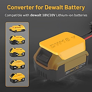 Kzreect Power Wheels Adapter for Dewalt 20V Battery Adapter, 20V Power Wheels Battery Converter Kit for DIY RC Toys Adapter Set with Fuses Holder and Switch, Wire Terminals, 12AWG Wire