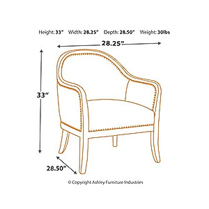 Signature Design by Ashley Engineer Vintage Casual Accent Chair with Nailhead Trim, Brown